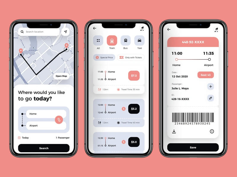 Public Transport/Transit Tracking App Development Cost, feature